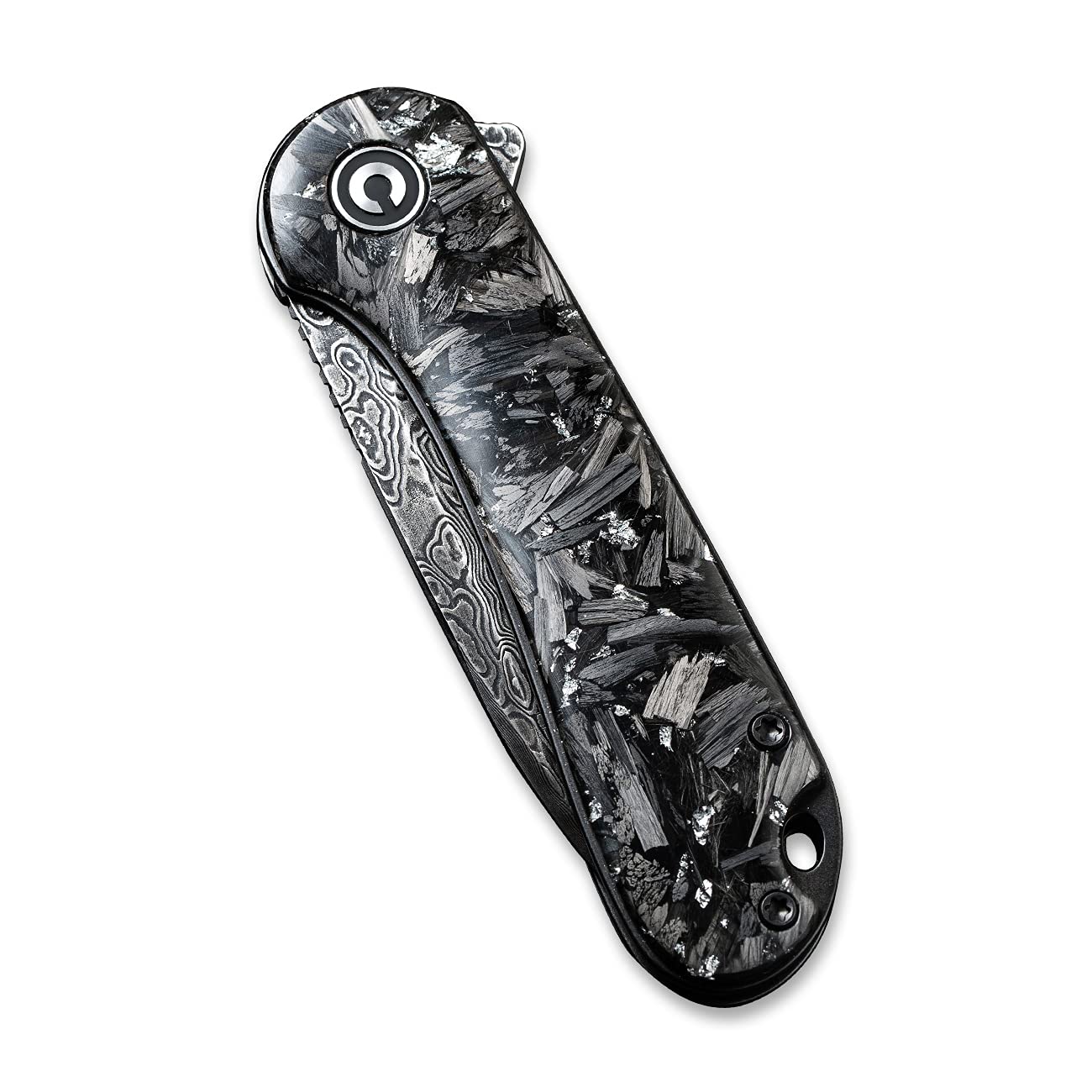 CIVIVI Elementum Folding Pocket Knife for Men, 2.96" Damascus Blade Folder with Low Profile Pocket Clip for EDC C907C-DS2