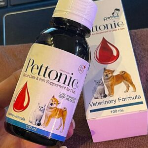 PETTONIC 100 ML. Tonic Pet Booster Liquid Dog Blood Support Iron Supplement for Dogs & Cats Puppies Kitten Food Multi Vitamins Folic B6 B12 Promotes Red Blood Cell, Fast Increasing Energy & Immunity