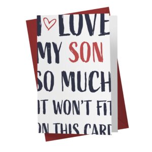 Sweet and Funny Birthday Card for Son, Large 5.5 x 8.5 Son Birthday Card, Happy Birthday Card for Son Adult, Karto This Much Son