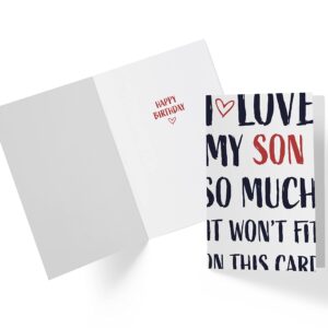 Sweet and Funny Birthday Card for Son, Large 5.5 x 8.5 Son Birthday Card, Happy Birthday Card for Son Adult, Karto This Much Son