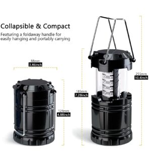 Camping Lantern, 4 Pack Brightness Adjustable LED Camping Lights, Collapsible IPX4 Waterproof Survival Lanterns for Power Outages, Home Emergency, Camping, Hiking, Hurricane