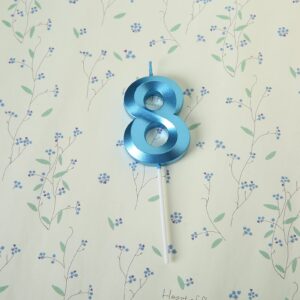 2.76 inch Blue 8 Birthday Candles,3D Number 8th Cake Topper for Birthday Decorations No 18 81 82 83 84 85 86 87 88 89