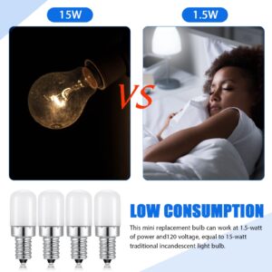 Honoson 8 Pieces C7 S6 Night Light Bulbs 15 W Light Bulbs Equivalent(1.5W), LED Bulb Candelabra E12 Base, Soft/Warm White 3000K LED, Small LED Light for Bedroom Salt Lighthouse Lamp