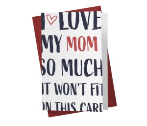 sweet and funny birthday card for mom, large 5.5 x 8.5 mom birthday card, birthday card for mom, happy birthday mom card, mother birthday card karto this much mom