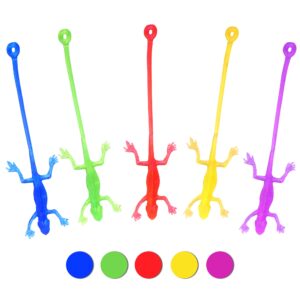 PPXMEEUDC 27PCS Multi-color and Multi-style Stretchy Sticky Toys Including Sticky Hands Wall Climbers Men Hammers Lizards Snake Crocodile and Skeletons for Kids Party Favors