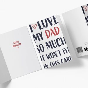 Sweet and Funny Birthday Card for Dad, Large 5.5 x 8.5 Dad Birthday Card, Happy Birthday Card for Dad, Dad Birthday Cards from Daughter, Father Birthday Card, Karto This Much Dad