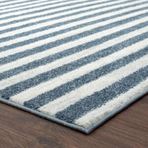 LUXE WEAVERS Daphnes Collection 2800 Navy 5x7 Moroccan Lines Area Rug