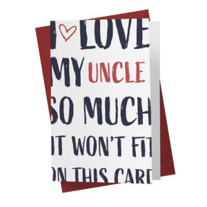 Karto Sweet and Funny Uncle Birthday Card, Large 5.5 x 8.5 Happy Birthday Uncle Cards, Birthday Card Uncle, Birthday Card For Uncle This Much Uncle