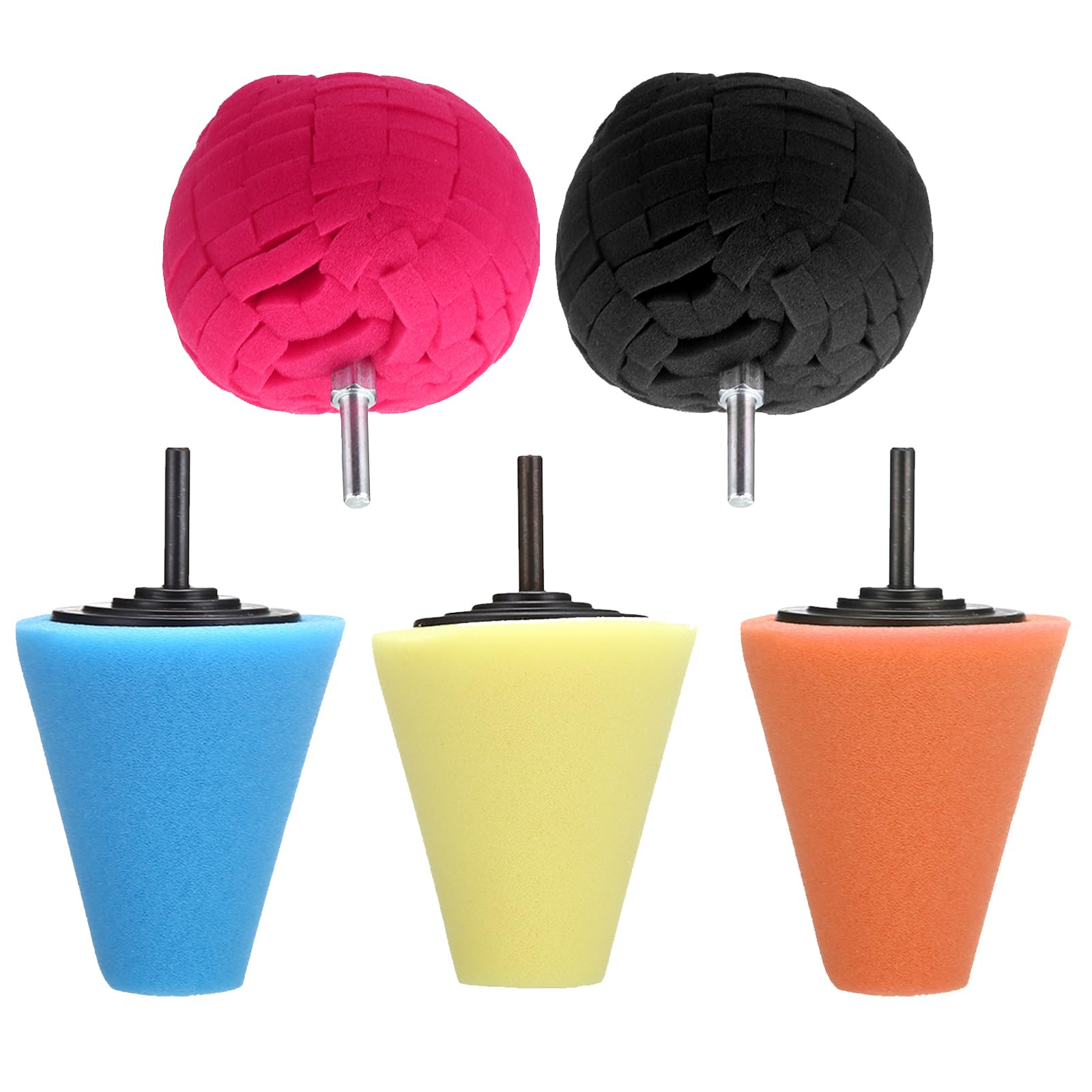 5Pcs Polishing Foam Sponge Polishing Balls Wheel Cleaning Tools Car Wheel Polisher (for Drills Car Polisher and Polisher Kits for car Wheel Wheel Care, Metal, Plastic, Ceramic and Glass.