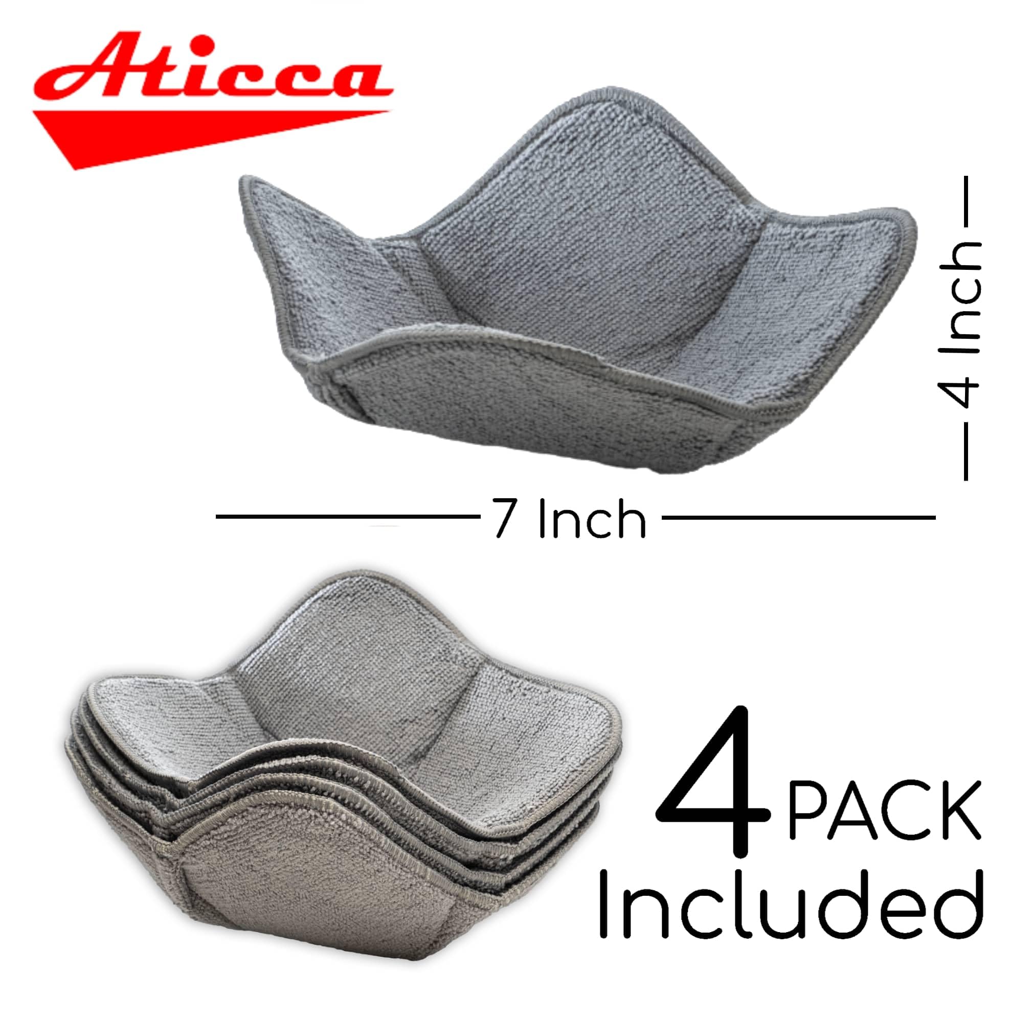 Aticca Microwave Bowl Cozy Holders for Hot Food Set of 4 Hot Pads for Bouillon Cups Multipurpose Heat Proof Plate Holder