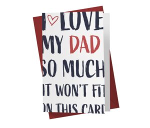 sweet and funny birthday card for dad, large 5.5 x 8.5 dad birthday card, happy birthday card for dad, dad birthday cards from daughter, father birthday card, karto this much dad