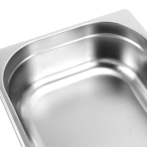 PINGEUI 3 PCS 1/2 Size 4-Inch Depth Steam Table Pan, Stainless Steel Hotel Pan, Anti-Jamming Steam Pan for Hotels, Restaurants, Bakeries, 22 Gauge, Silver