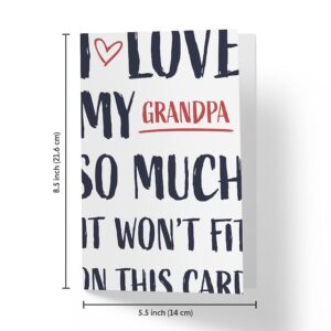 Karto Sweet and Funny Birthday Card For Grandpa, Large 5.5 x 8.5 Greeting Card, Grandpa Birthday Card, Birthday Card For Grandfather - Birthday Cards For Grandpa This Much Grandpa