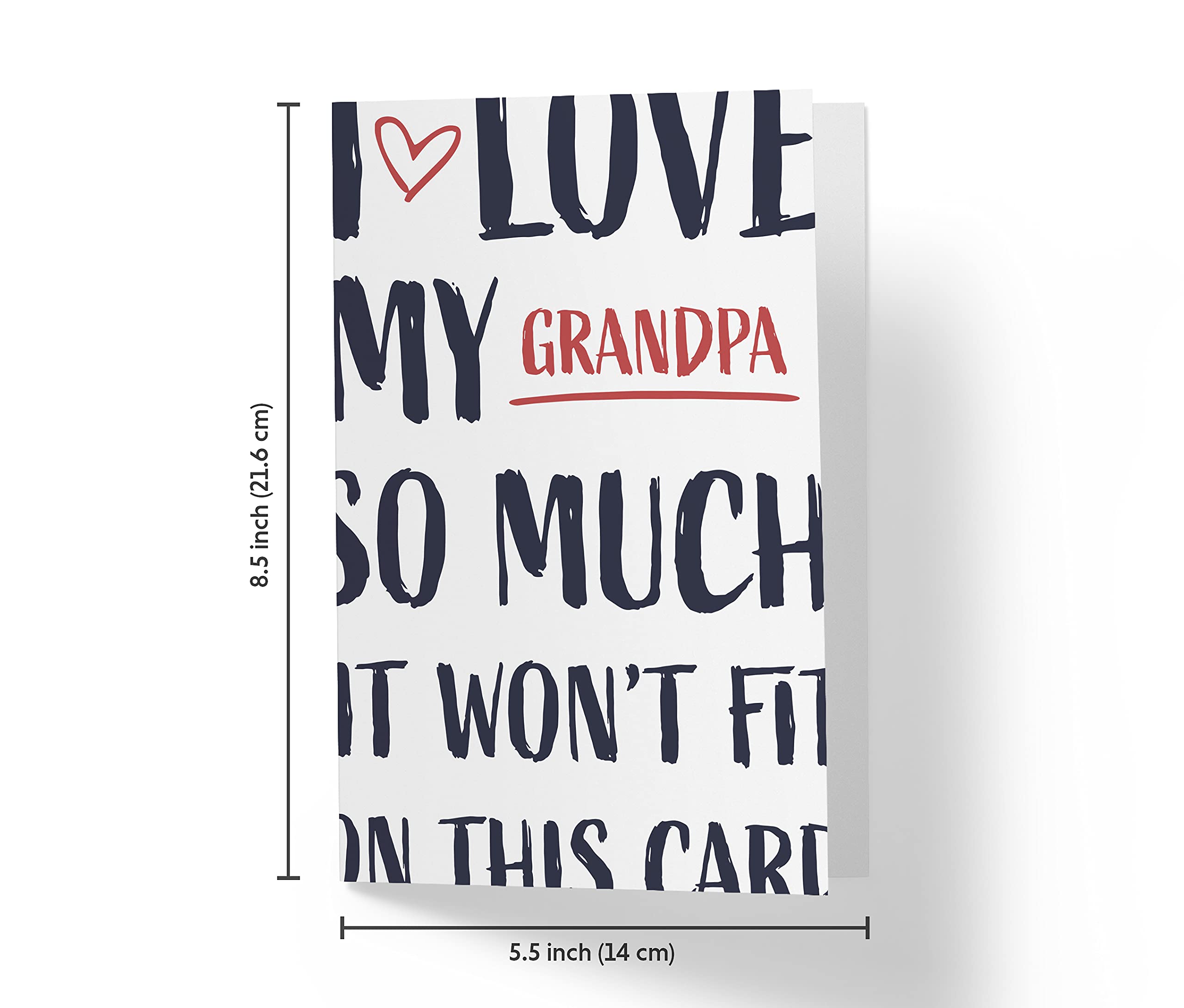 Karto Sweet and Funny Birthday Card For Grandpa, Large 5.5 x 8.5 Greeting Card, Grandpa Birthday Card, Birthday Card For Grandfather - Birthday Cards For Grandpa This Much Grandpa