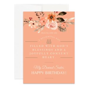 christian sister birthday card for sister card christian birthday card, christian gift for sister her birthday (single card)