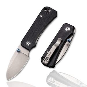 civivi baby banter pocket folding knife for edc, 2.34" blade small knife with titanium thumb stud opener (purple)