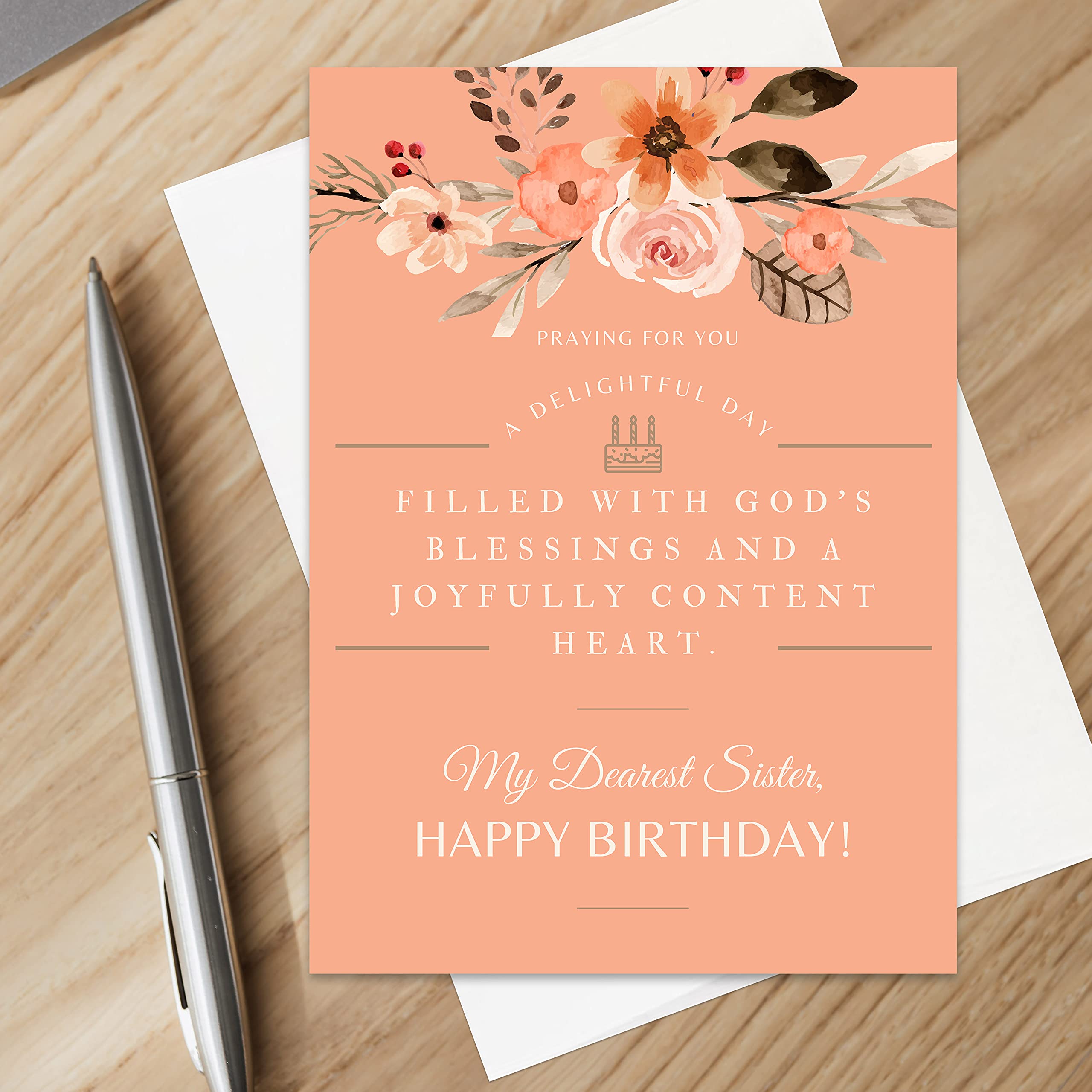 Christian Sister Birthday Card for Sister Card Christian Birthday Card, Christian Gift for Sister Her Birthday (Single Card)