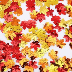 fall decor party table scatter confetti - thanksgiving day maple leaves foil metallic sequins confetti autumn fall wedding baby shower party sprinkles confetti decorations