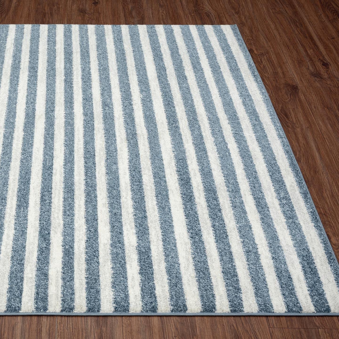 LUXE WEAVERS Daphnes Collection 2800 Navy 5x7 Moroccan Lines Area Rug