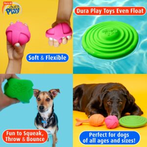 Hartz DuraPlay Bone Squeaky Latex Dog Toy for Medium Breeds, 3 Pack