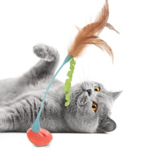 Petlinks Tippy Teaser Self Righting Rocking Feather Cat Toy - Blue/Orange, One Size