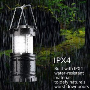 Camping Lantern, 4 Pack Brightness Adjustable LED Camping Lights, Collapsible IPX4 Waterproof Survival Lanterns for Power Outages, Home Emergency, Camping, Hiking, Hurricane