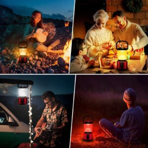 Yonktoo LED Rechargeable Camping Lantern, 10400 mAh Rechargeable Aluminum Camping Light & Flashlight , 5 Light Modes, IPX5 Waterproof, Hurricane Emergency light, Hiking, Home, USB Cable Included (Red)