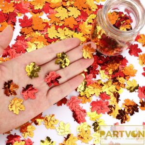 Fall Decor Party Table Scatter Confetti - Thanksgiving Day Maple Leaves Foil Metallic Sequins Confetti Autumn Fall Wedding Baby Shower Party Sprinkles Confetti Decorations