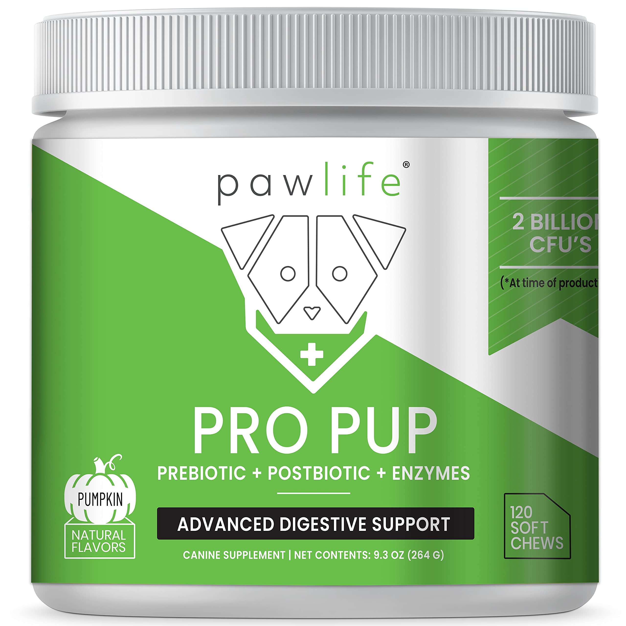 Pawlife Probiotic Chews for Dogs - Pro Pup Dog Probiotics, Veterinarian Formulated Dog Probiotics and Digestive Enzymes, Dog Gut Health Probiotics, Natural Dog Gas Relief (Pumpkin Flavor)