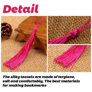 MUXGOA 148 Pcs Bookmark Tassels for Crafts,Key Chain Tassels for Jewelry Making,Tassels on String,Mini Tassels for Graduation Book Marks(37 Colors, 4 Pcs of Each)