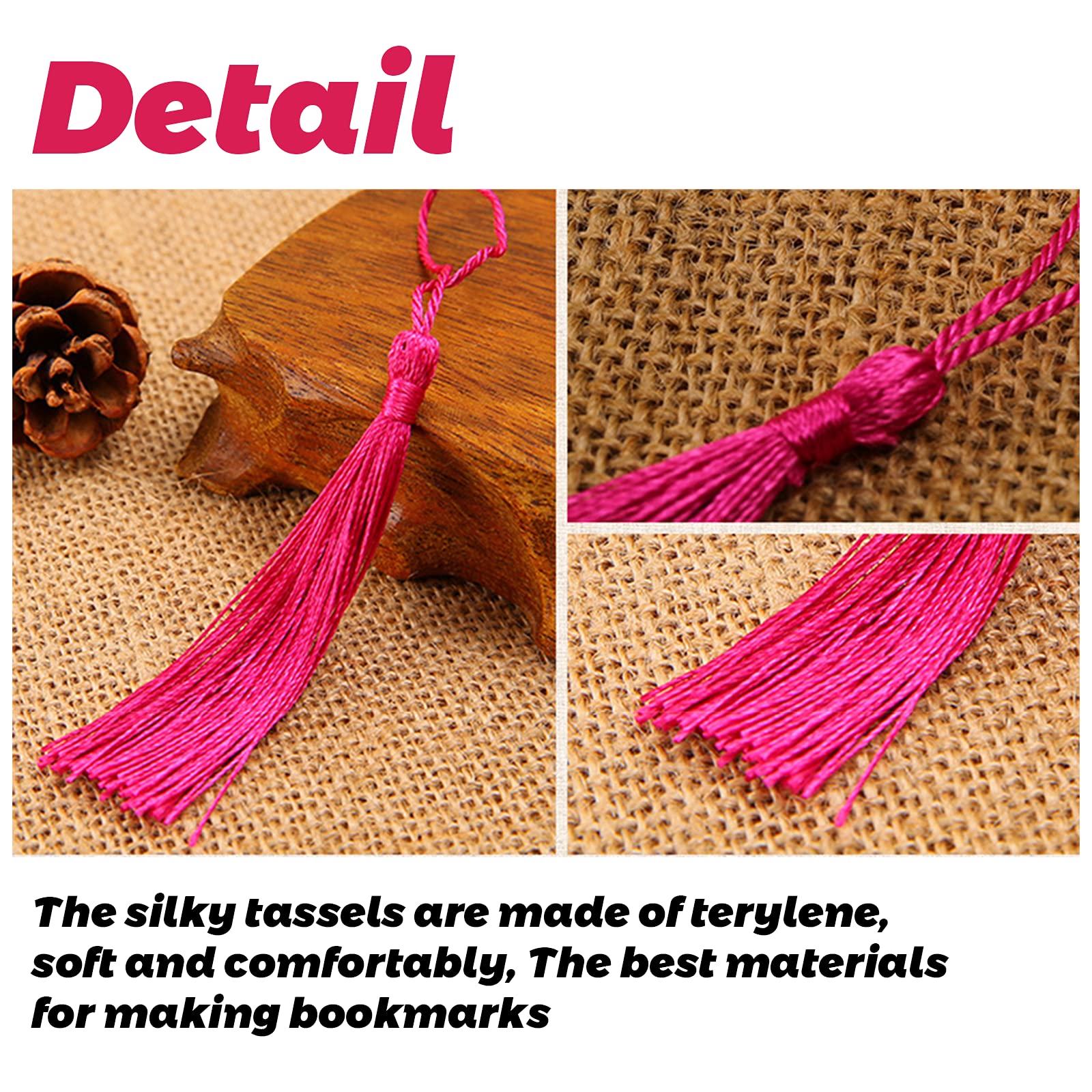 MUXGOA 148 Pcs Bookmark Tassels for Crafts,Key Chain Tassels for Jewelry Making,Tassels on String,Mini Tassels for Graduation Book Marks(37 Colors, 4 Pcs of Each)