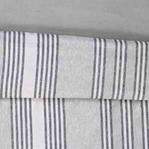 Truly Soft Everyday - King 3 Piece Duvet + Sham Set - Keil Stripe Flannel Collection - Grey