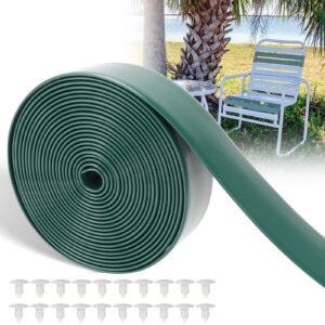 lukloy 2" wide vinyl straps for patio chairs repair 20ft long patio garden furniture replacement straps with 20 rivets, dark green