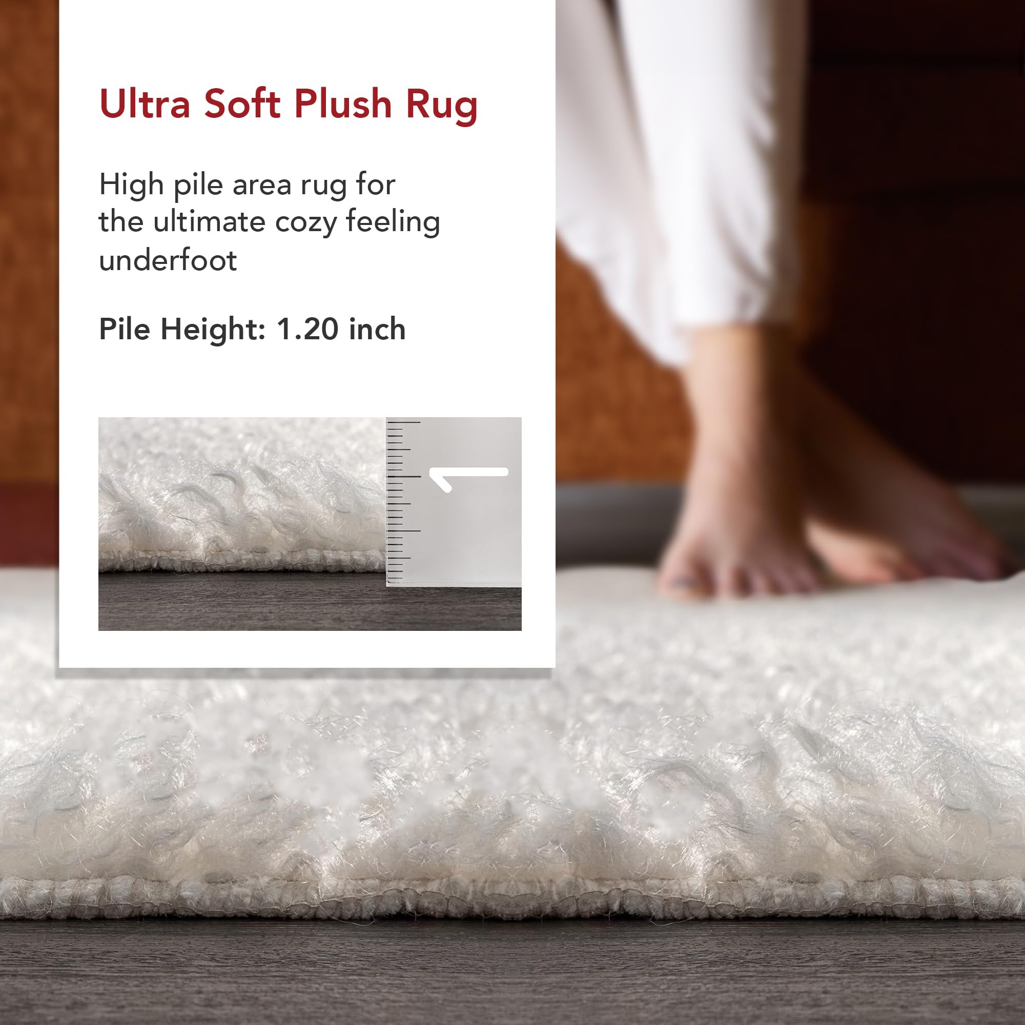 nuLOOM Marlow Machine Washable Soft Shaggy Faux Sheepskin Area Rug, 4x6, White