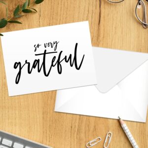 So Very Grateful Thank You Note Cards / 24 Everyday Greeting Cards With White Envelopes/Wedding Bridal Baby Shower Greeting Cards