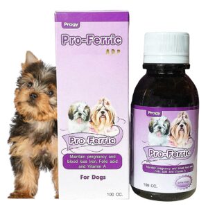 PROFERRIC 100 CC. Tonic Liquid Best Pet Booster Blood Support for Dogs Puppies Iron & Multi Vitamins Supplement Fast Increasing Animal Immunity Energy & Power, Folic B6 B12 Promotes Red Blood Cell