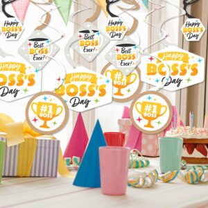 Big Dot of Happiness Happy Boss’s Day - Best Boss Ever Hanging Decor - Party Decoration Swirls - Set of 40