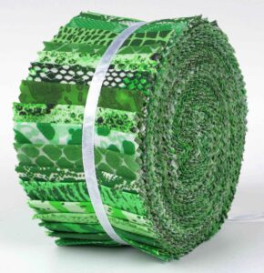 soimoi 40pcs tie dye print cotton precut fabrics for quilting craft strips 2.5x42inches jelly roll - green