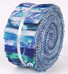 soimoi 40pcs tie dye print cotton precut fabrics for quilting craft strips 2.5x42inches jelly roll - blue