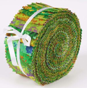 soimoi 40pcs batik print cotton precut fabrics for quilting craft strips 2.5x42inches jelly roll - green