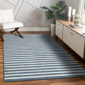 luxe weavers daphnes collection 2800 navy 5x7 moroccan lines area rug