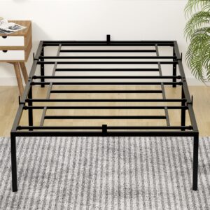 coucheta twin bed frame with storage 13 inch metal platform bed frame with steel slat support no box spring needed heavy duty twin size bed frame mattress foundation easy to assemble (twin)