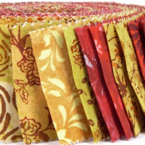 Soimoi 40Pcs Batik Print Cotton Precut Fabrics for Quilting Craft Strips 2.5x42inches Jelly Roll - Red