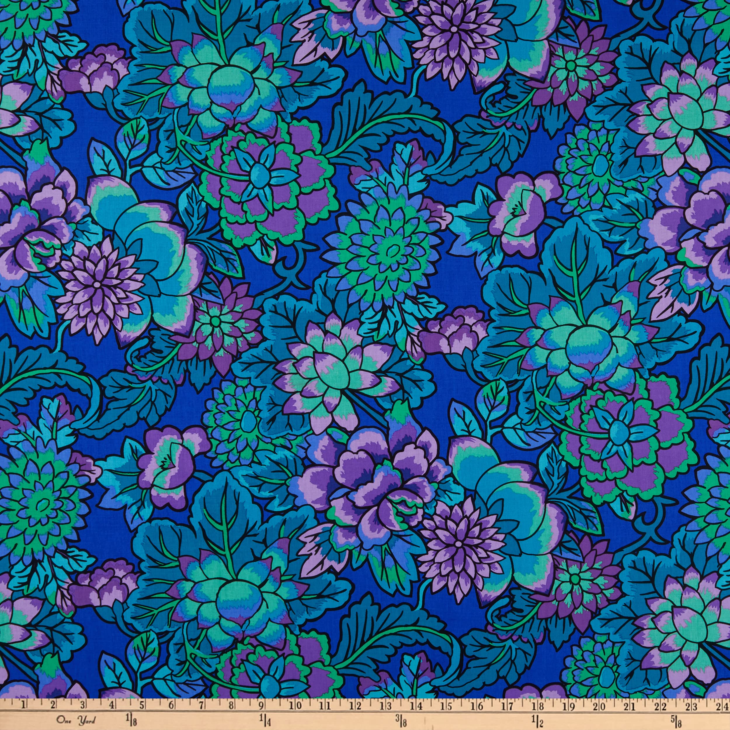 Kaffe Fassett Collective Cloisonne Blue, Fabric by The Yard