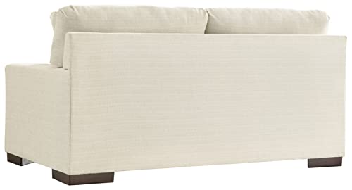 Signature Design by Ashley Maggie Contemporary Upholstered Loveseat with Accent Pillows, Off-White