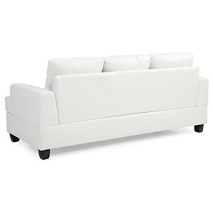 Glory Furniture Sandridge Faux Leather Sofa in White