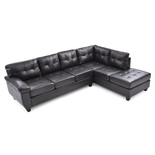 Glory Furniture Gallant Faux Leather Sectional in Cappuccino