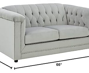 Signature Design by Ashley Josanna Classic Tufted Upholstered Loveseat, Gray