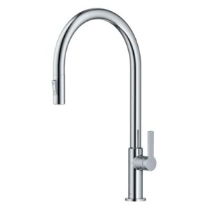 kraus oletto high-arc single handle pull-down kitchen faucet in chrome, kpf-2821ch