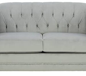 Signature Design by Ashley Josanna Classic Tufted Upholstered Loveseat, Gray